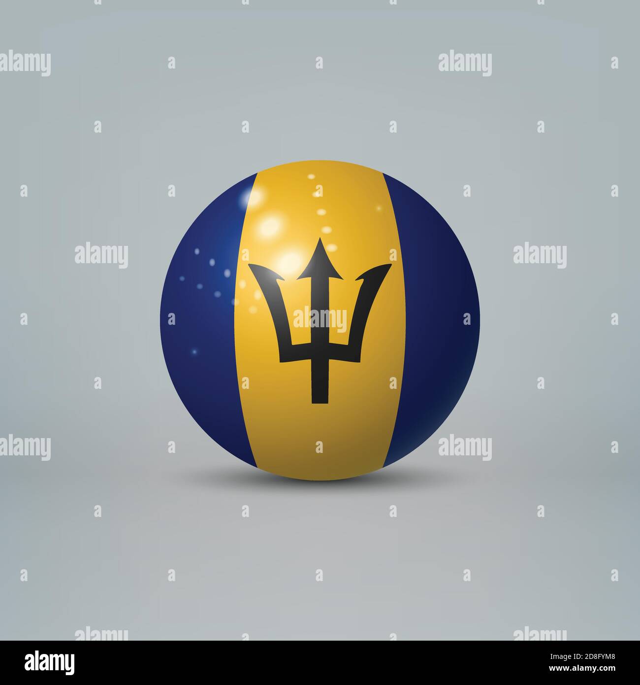 Realistic glossy plastic ball or sphere with flag of Barbados Stock ...