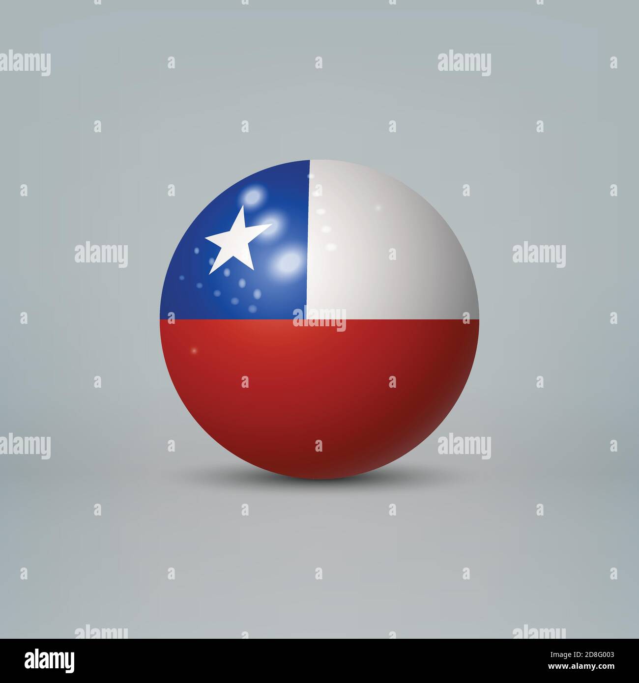 Realistic glossy plastic ball or sphere with flag of Chile Stock Vector ...