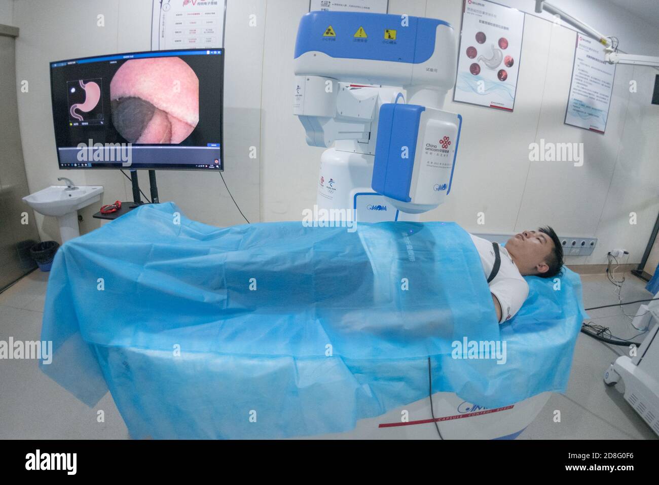 A new capsule gastroscope robot was shown in a 5G smart clinc in ...