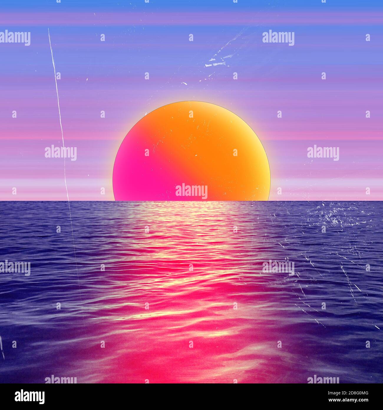 Vibrant edgy sunset with scratched effect - perfect for wallpapers ...