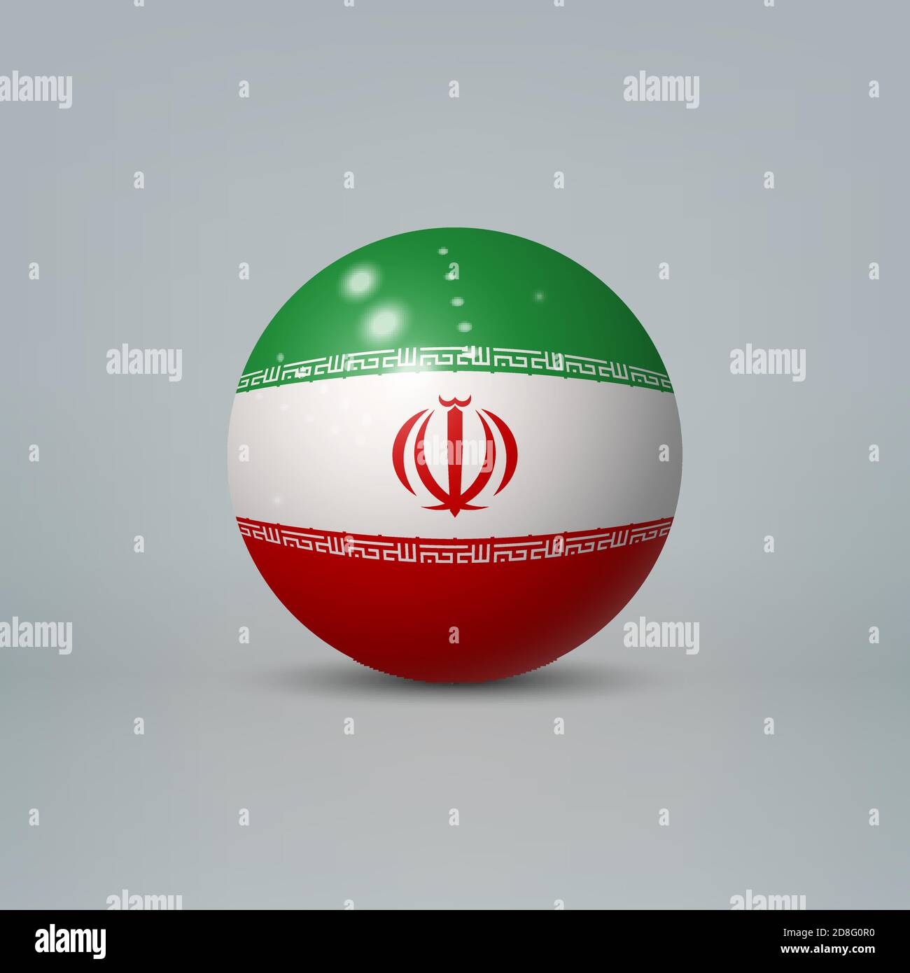 Realistic glossy plastic ball or sphere with flag of Iran Stock Vector ...