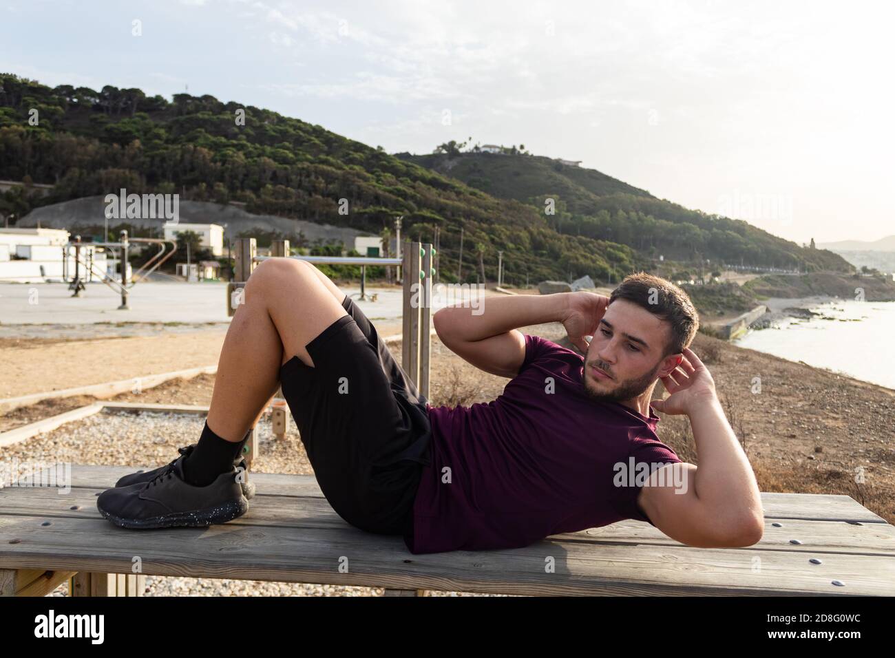 Man doing sit ups hi-res stock photography and images - Alamy
