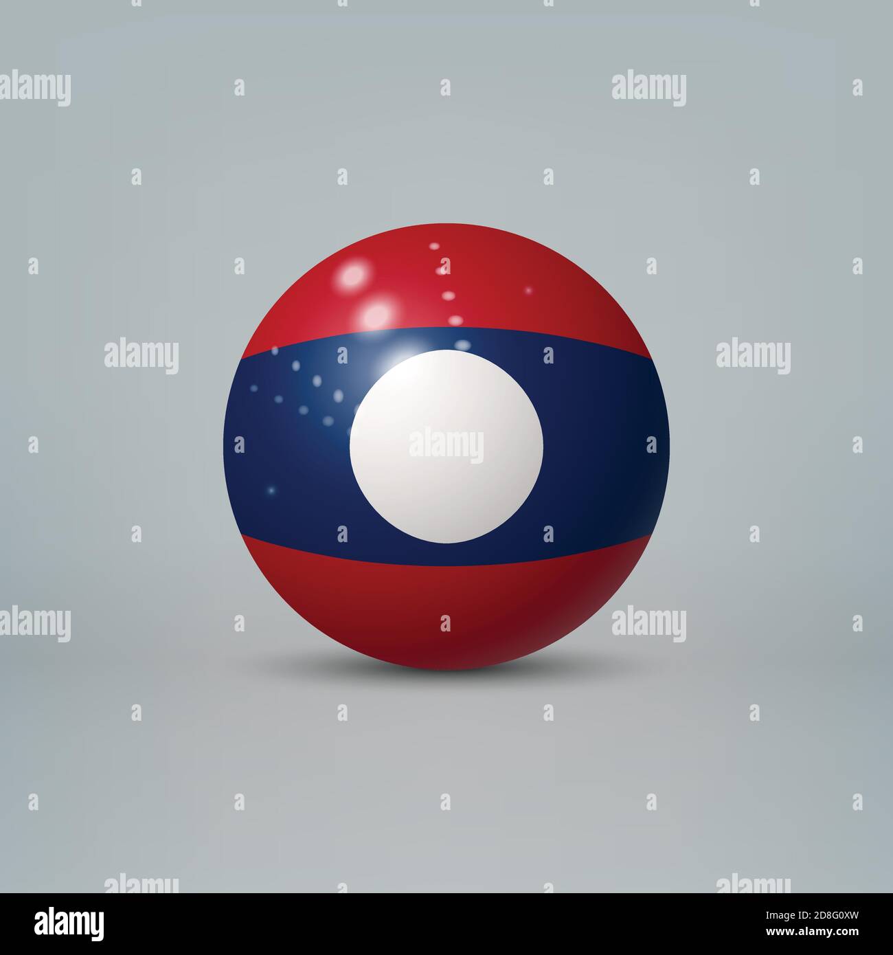 Realistic glossy plastic ball or sphere with flag of Laos Stock Vector ...