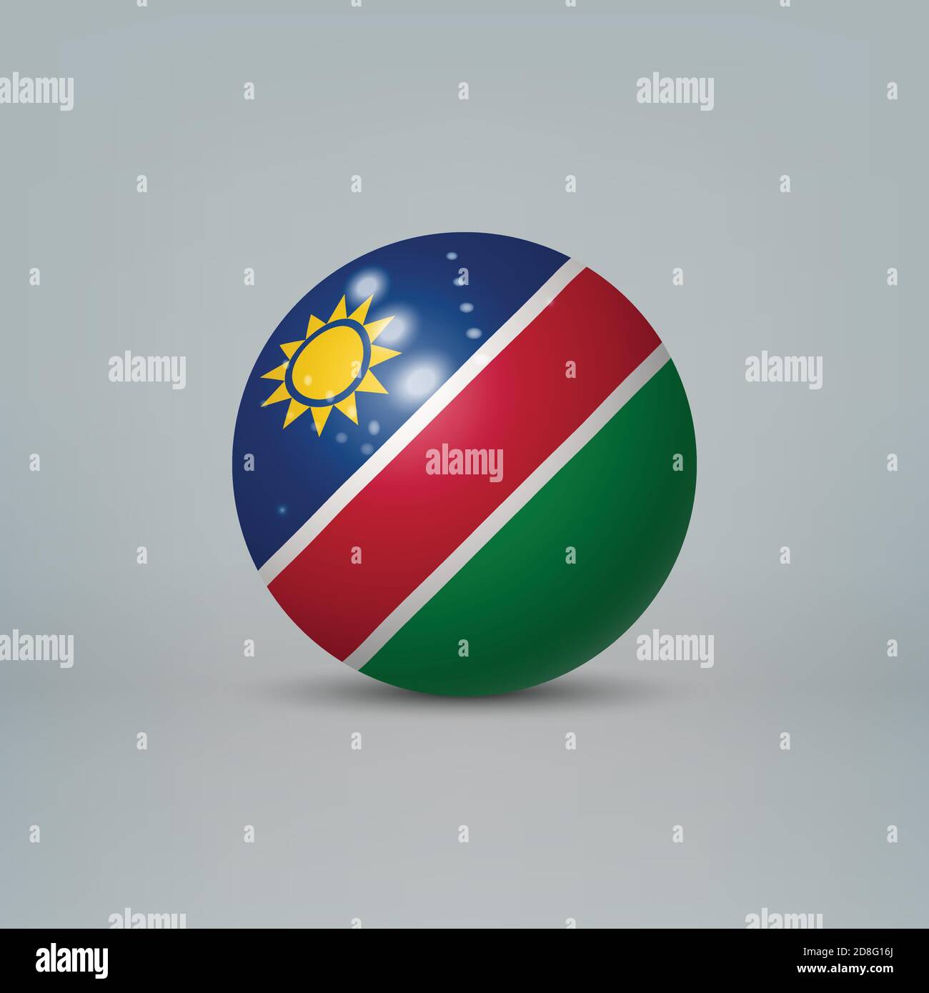 Realistic glossy plastic ball or sphere with flag of Namibia Stock ...