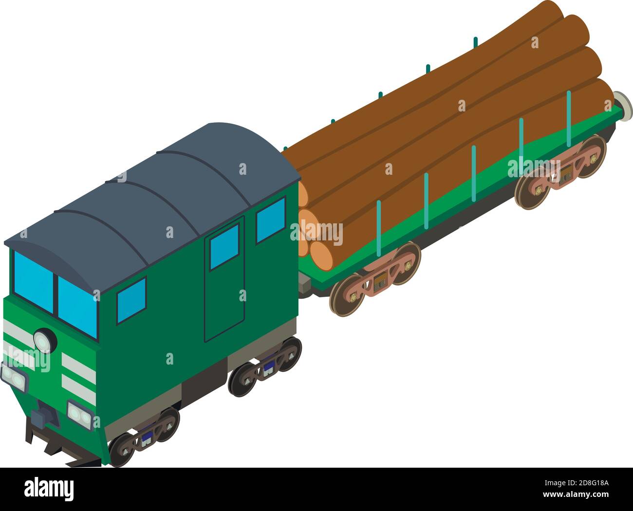 Timber transportation icon. Isometric illustration of timber ...