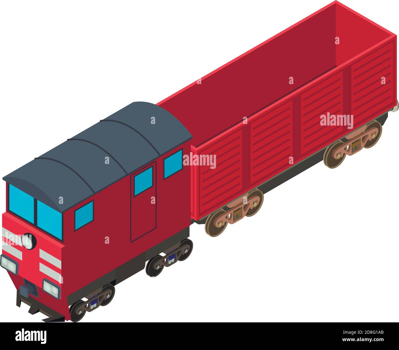 Coal train icon. Isometric illustration of coal train vector icon for ...