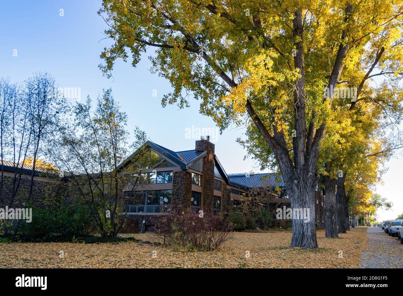 Afternoon view of the Flagstaff public library at Arizona Stock Photo ...