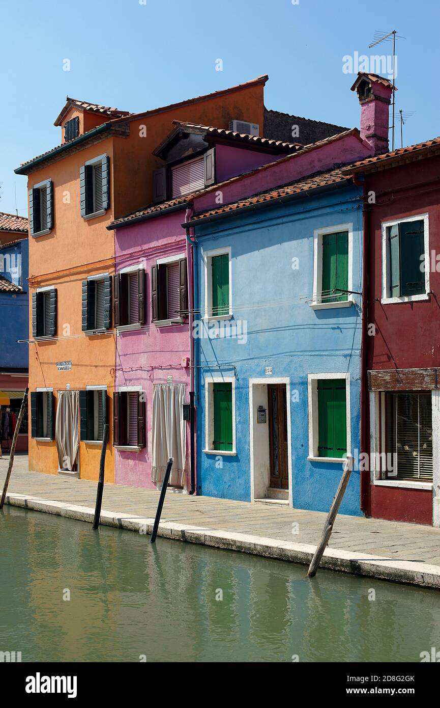Burano (Ve),Italy,Isle of Burano, Venetian lagoon,a corner of the country with the typical ...