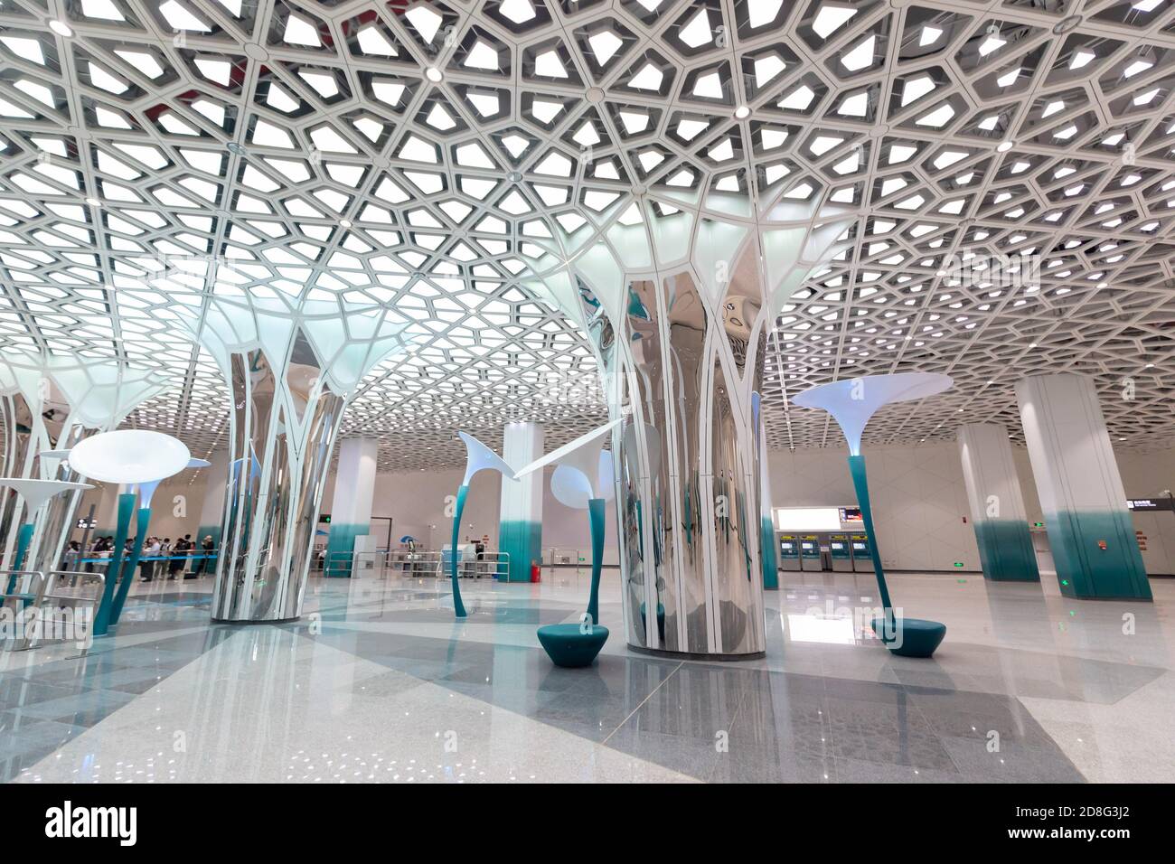 Inside view of the decorations and art in Chengdu Metro Line 18 in ...