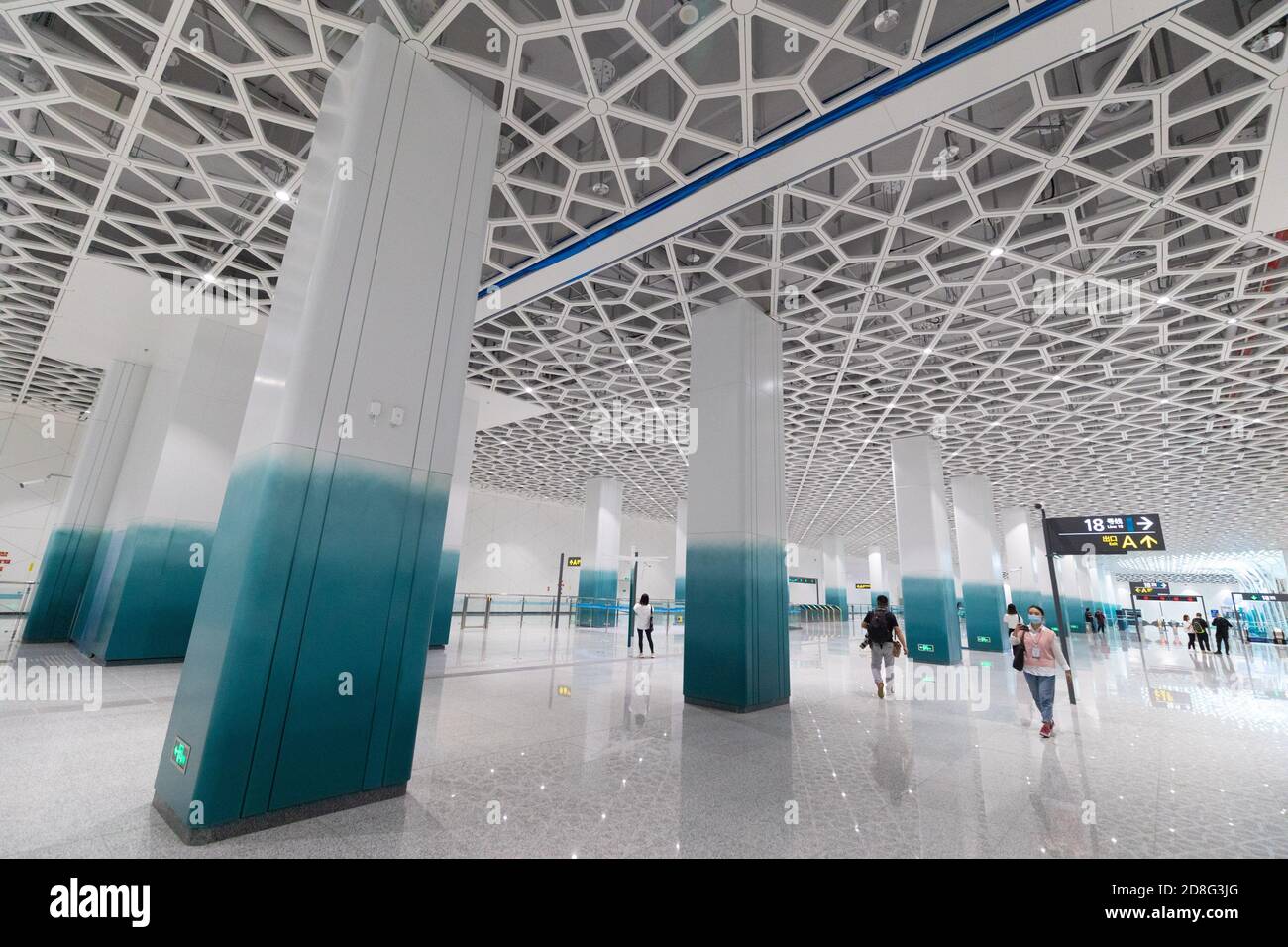 Inside view of the decorations and art in Chengdu Metro Line 18 in ...
