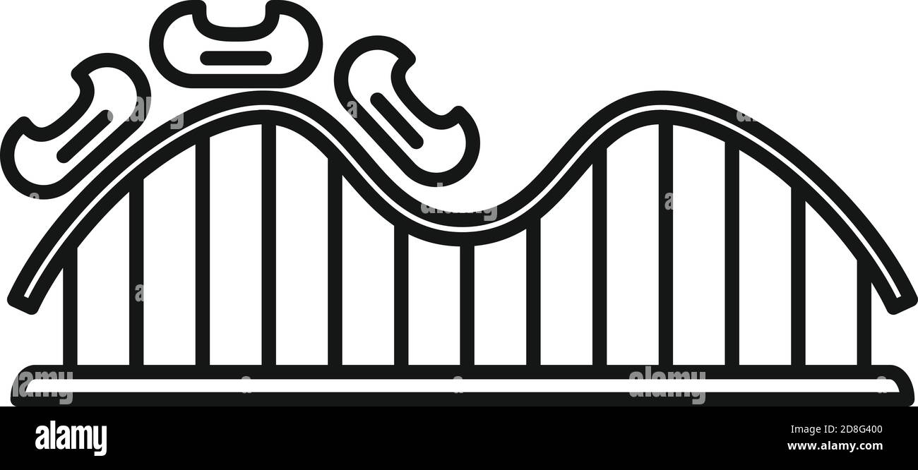 Roller coaster fun icon, outline style Stock Vector Image & Art - Alamy