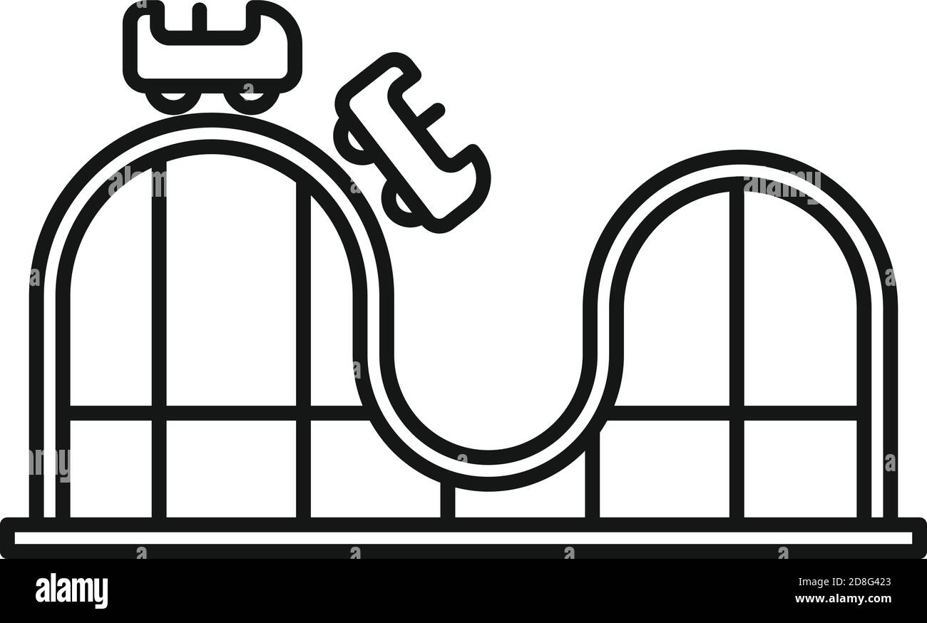 Roller coaster train icon, outline style Stock Vector Image & Art - Alamy