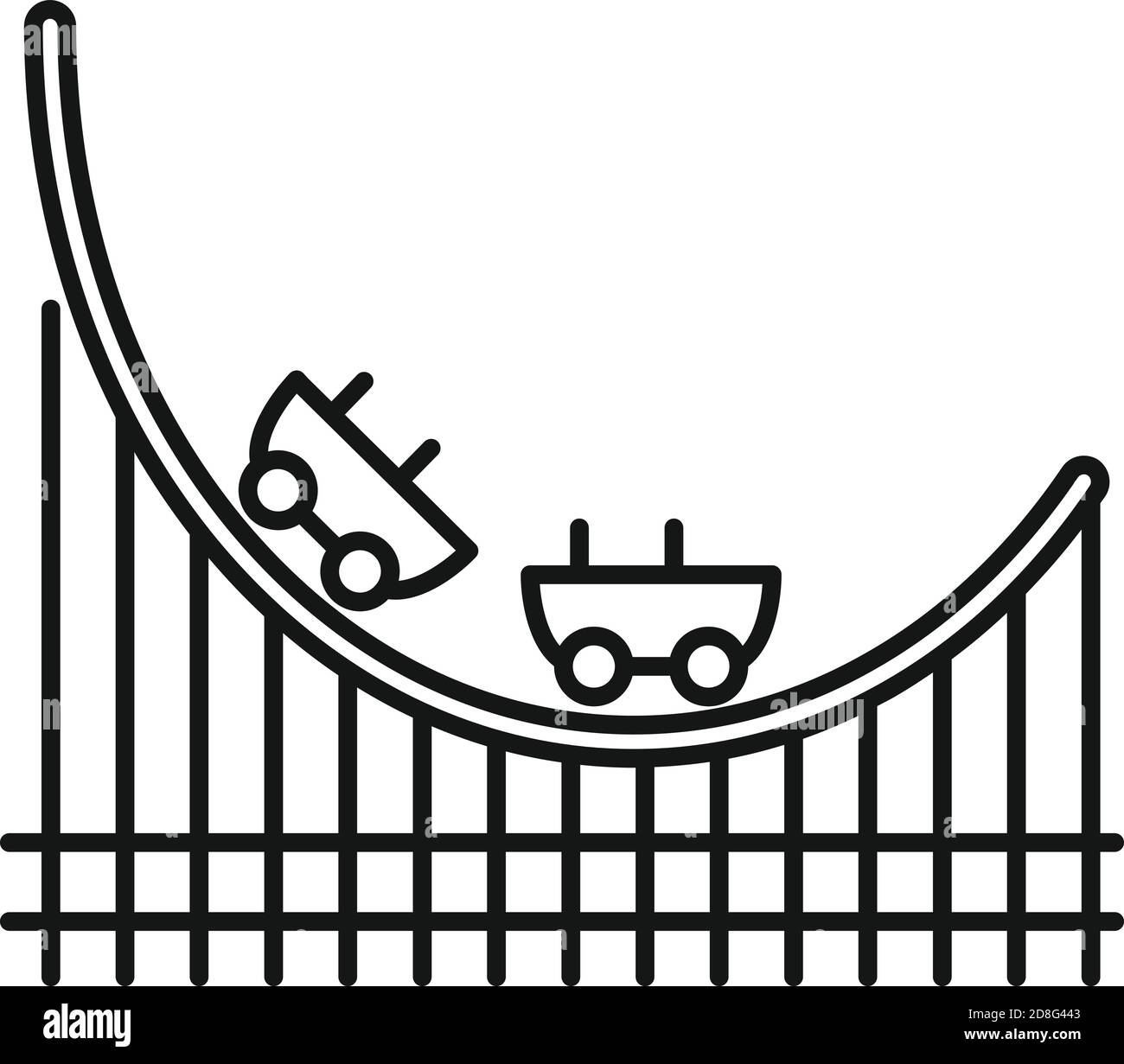 Scary roller coaster icon, outline style Stock Vector Image & Art - Alamy