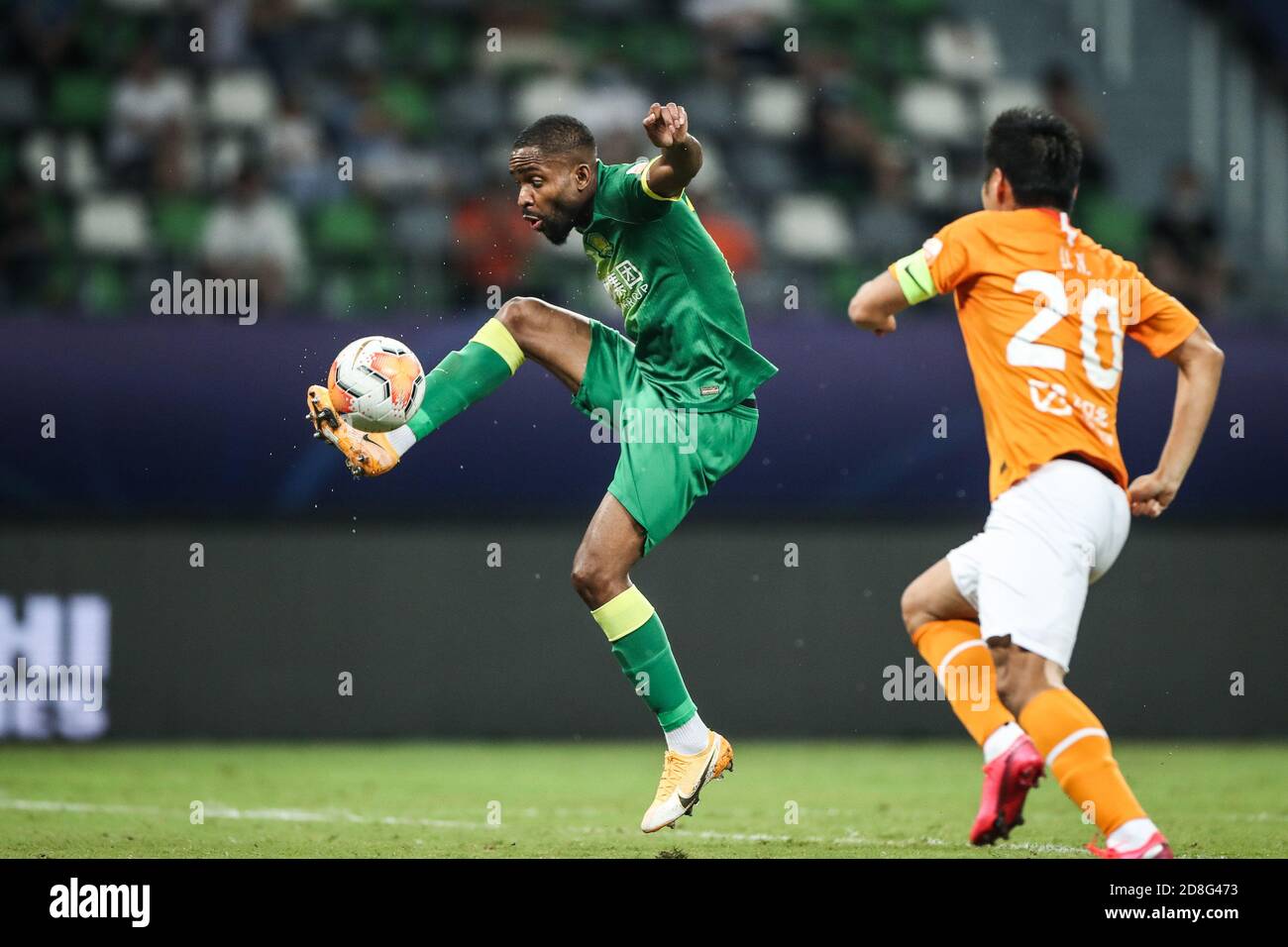French-born Congolese football player Cedric Bakambu of Beijing Sinobo ...