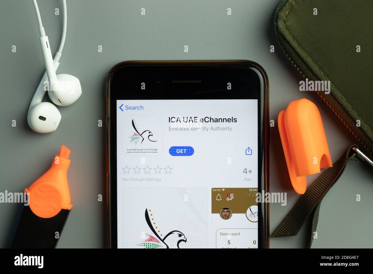 New York, USA - 26 October 2020: ICA UAE eChannels mobile app icon logo ...