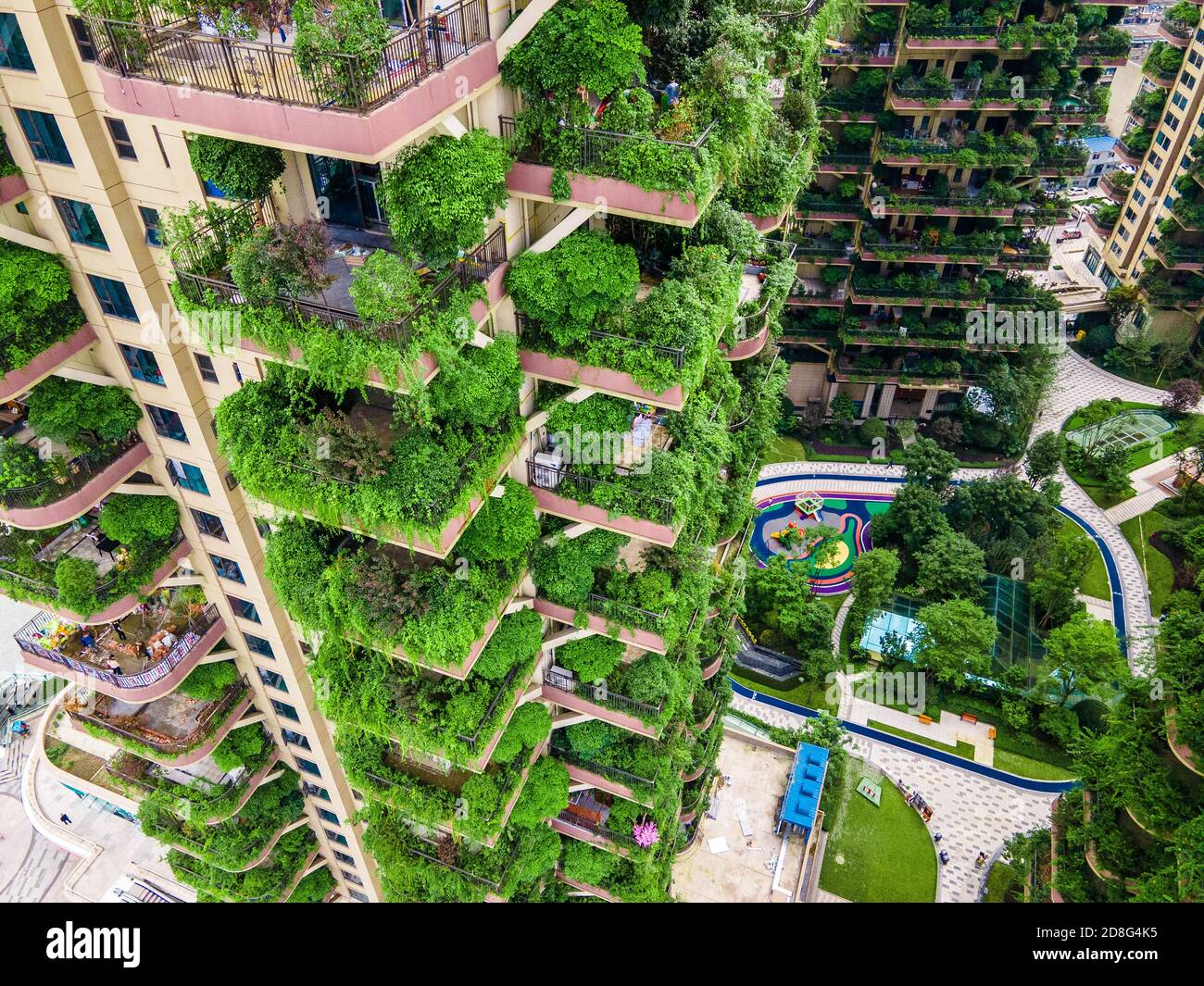 Built in 2018, the Qiyi City Forest Garden in Chengdu was meant to be a ...