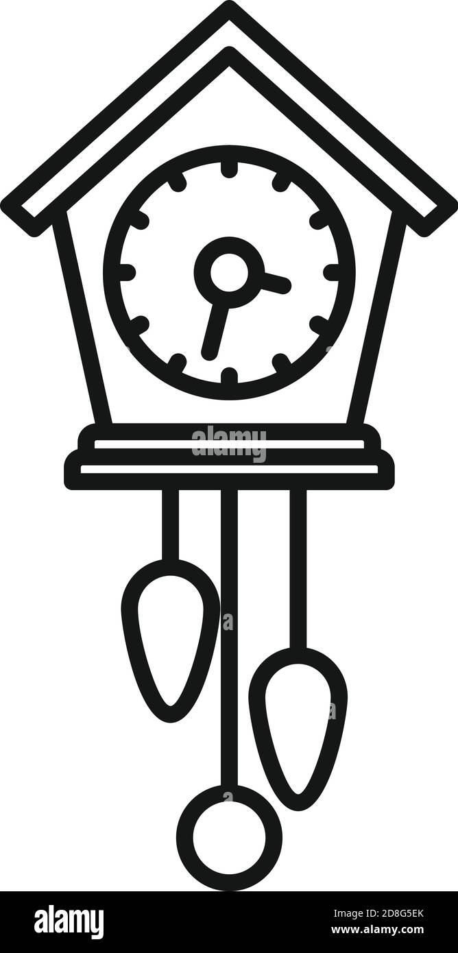 Alarm pendulum clock icon, outline style Stock Vector Image & Art - Alamy