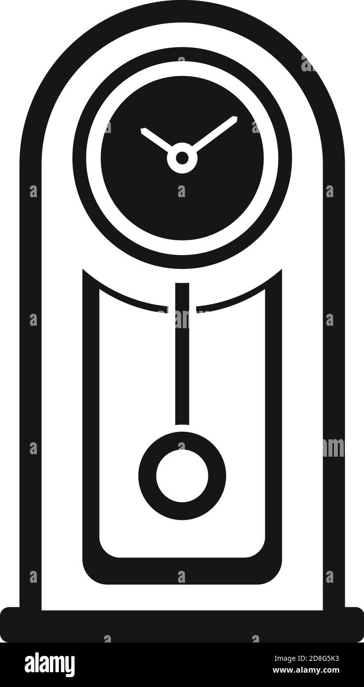 Wooden pendulum clock icon, simple style Stock Vector Image & Art - Alamy