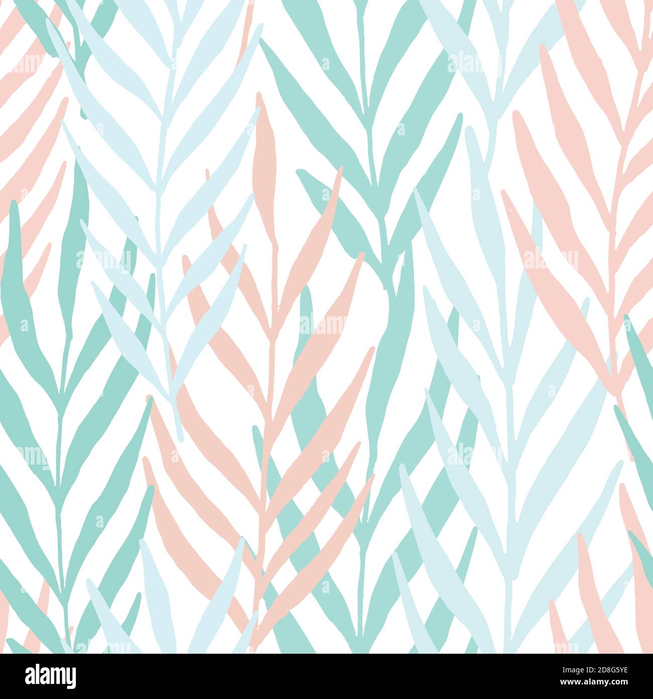 Pastel leaves seamless pattern. Vector pattern illustration for surface ...