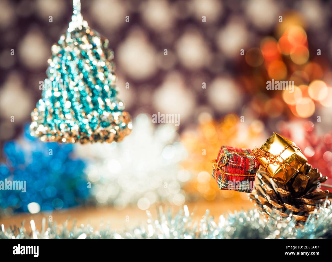 colorful christmas background with small decorative elements Stock ...
