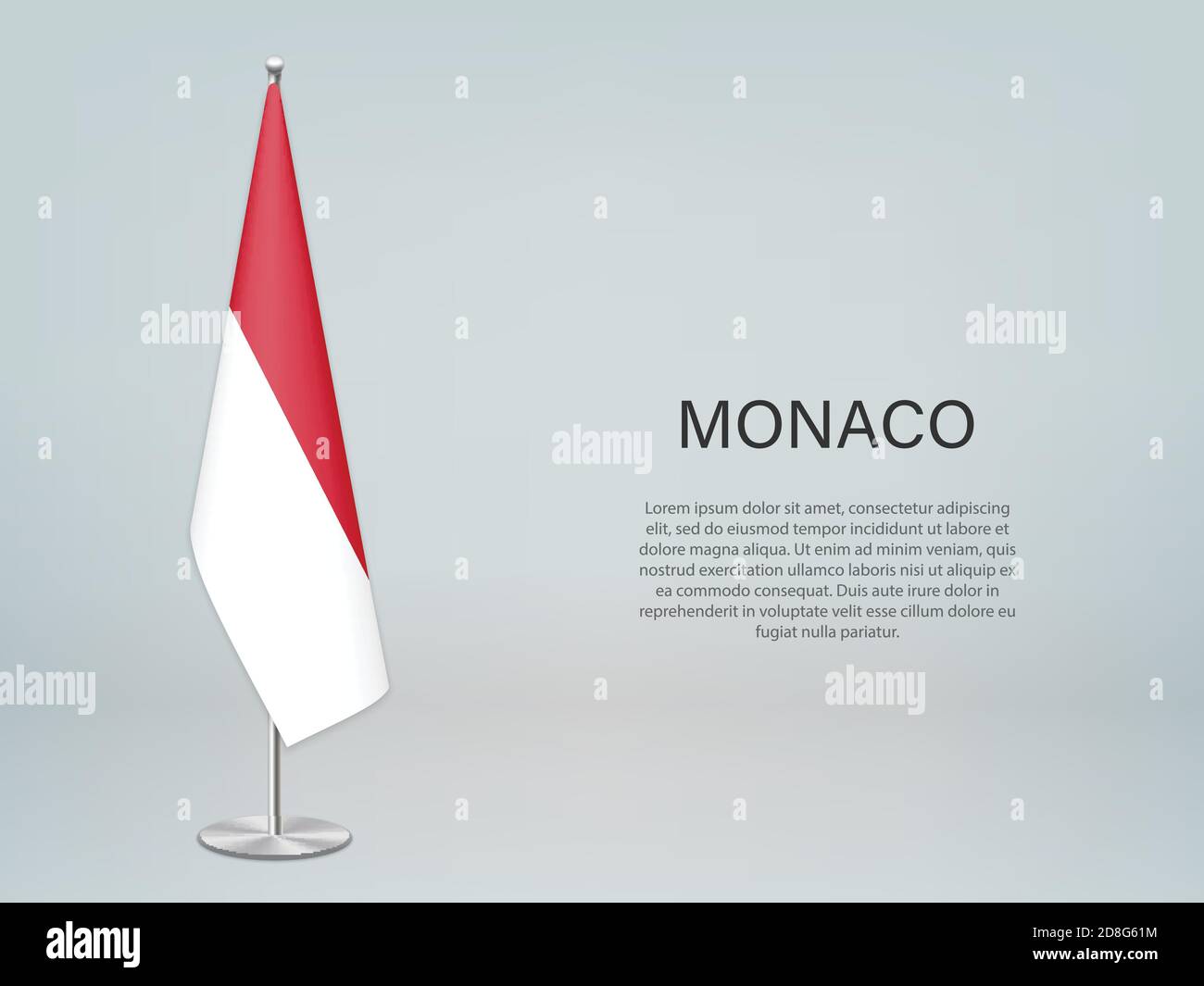 Monaco hanging flag on stand. Template forconference banner Stock ...