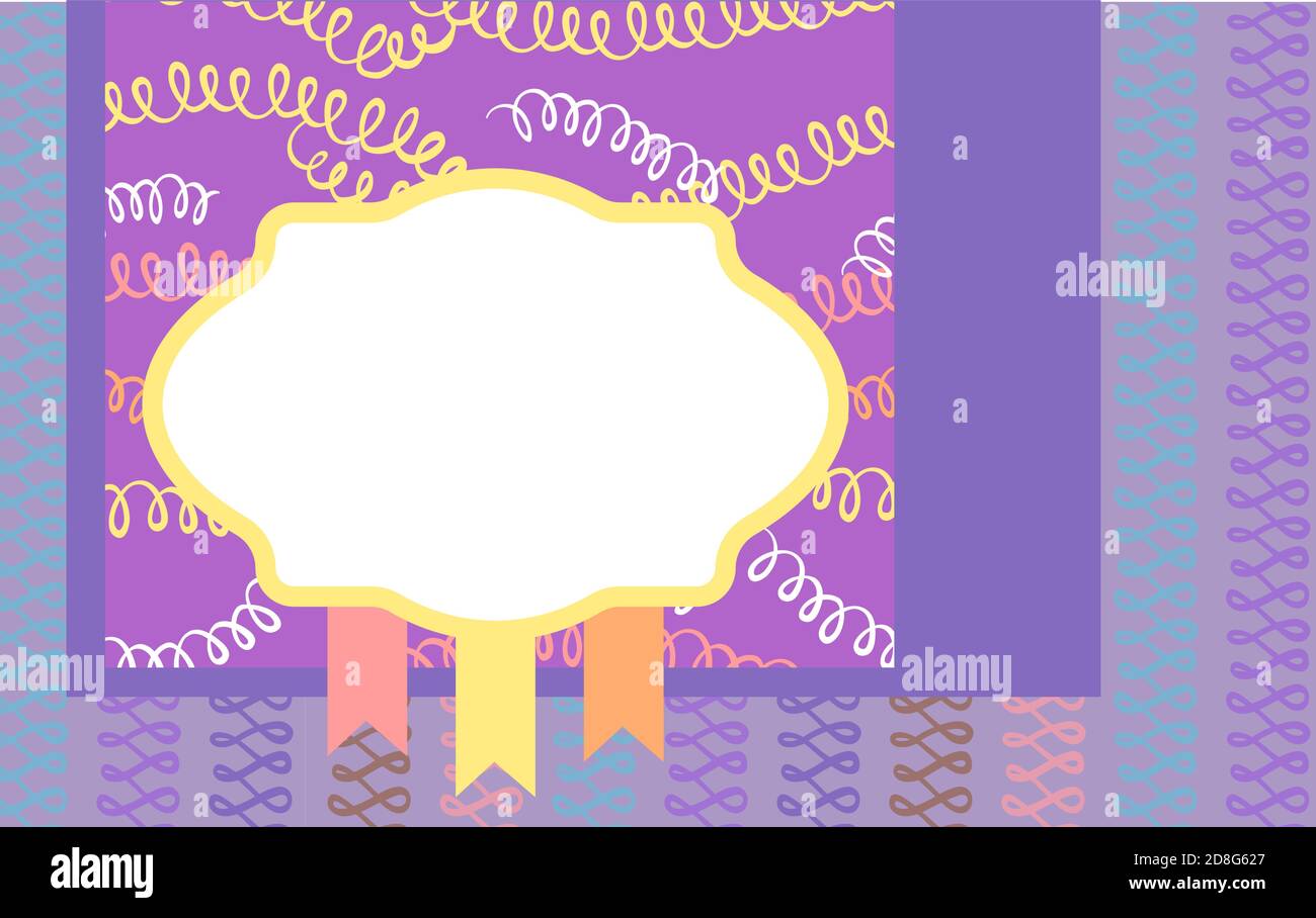 Design template for cute invitation card . Template for scrapbooking ...