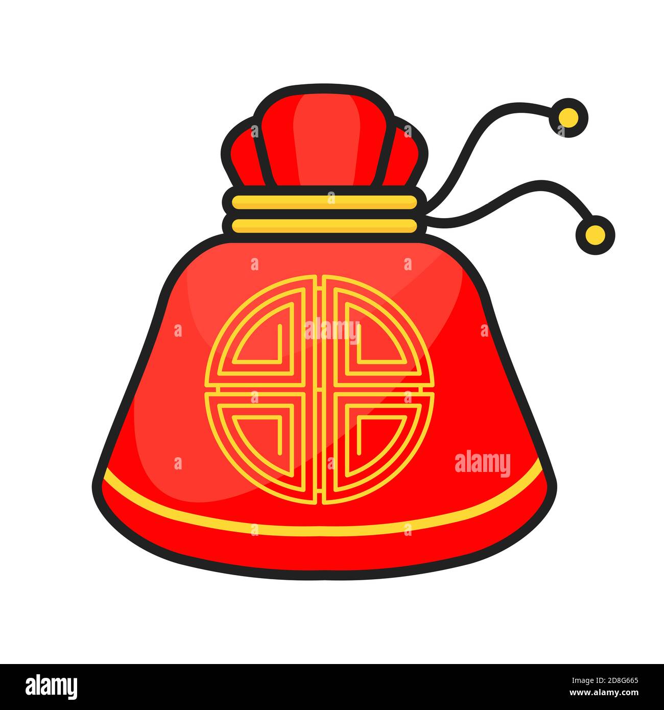 Red Chinese money bag with pattern and traditional ornament Stock ...