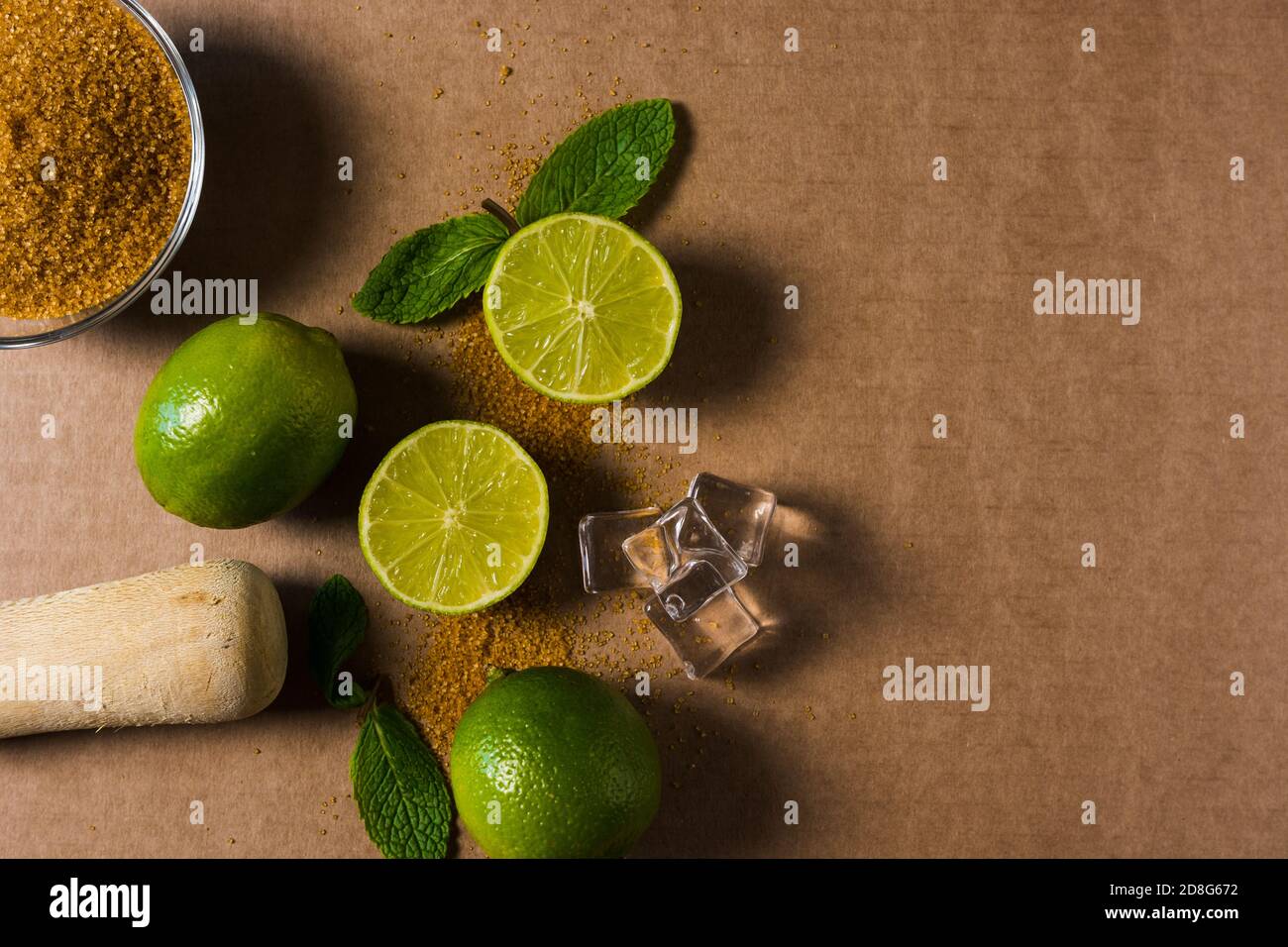 Aerial view of the ingredients for a mojito cocktail Stock Photo - Alamy