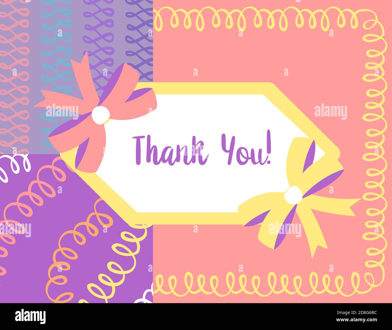 Design template for cute Thank you card . Template for scrapbooking ...