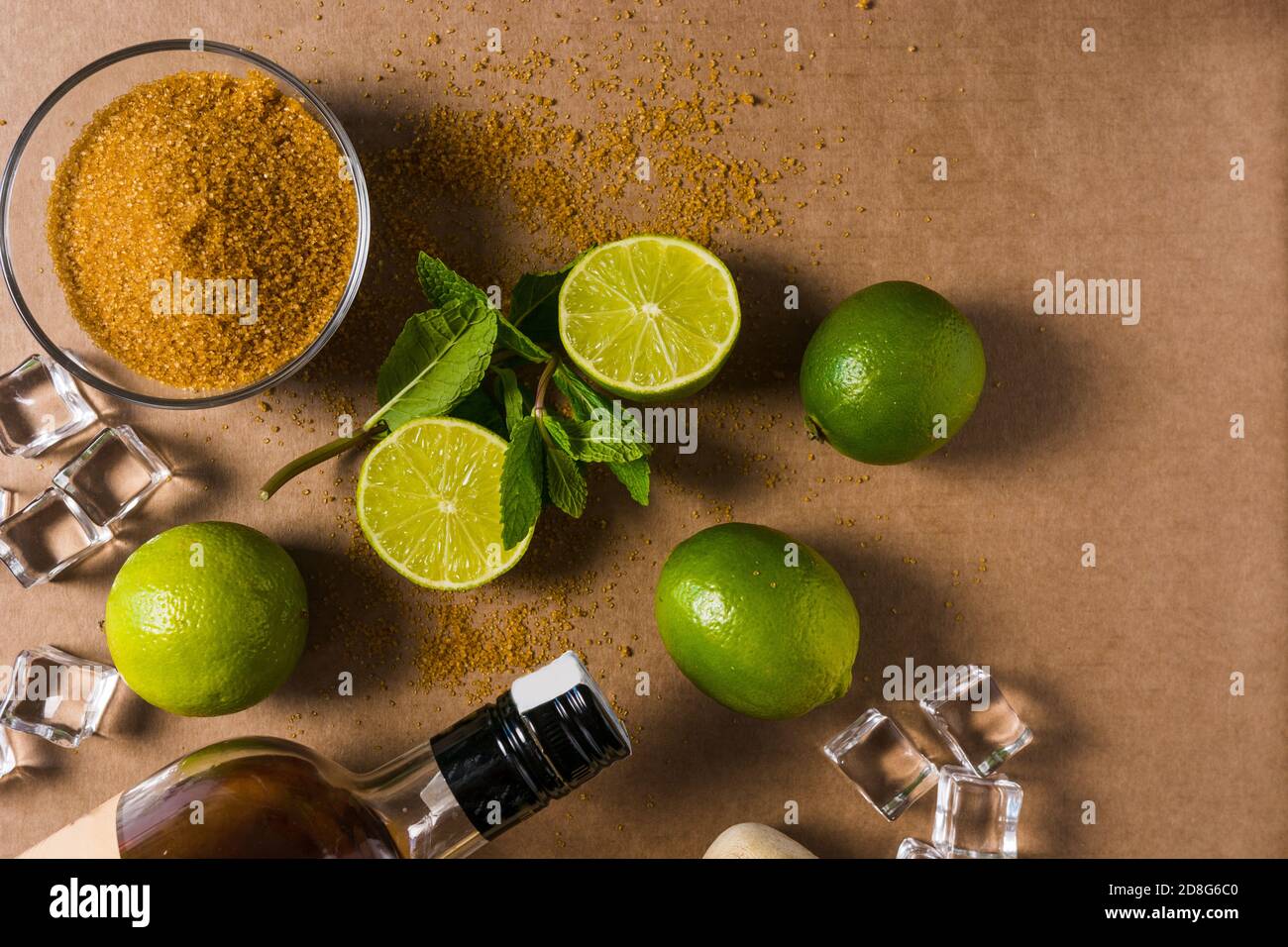 Aerial view of the ingredients for a mojito cocktail Stock Photo - Alamy
