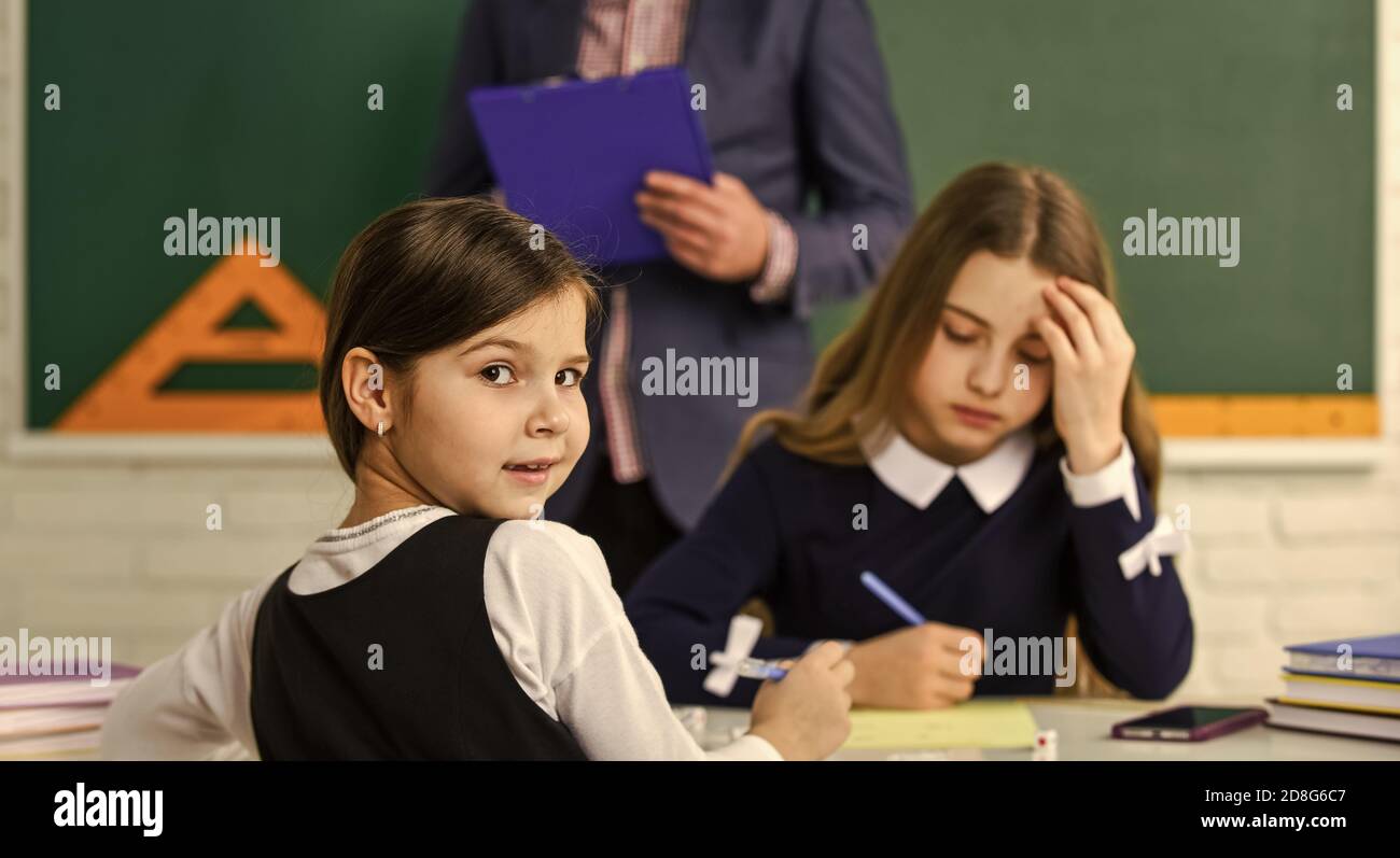 Focused and concentrated students. Control process. Testing students ...