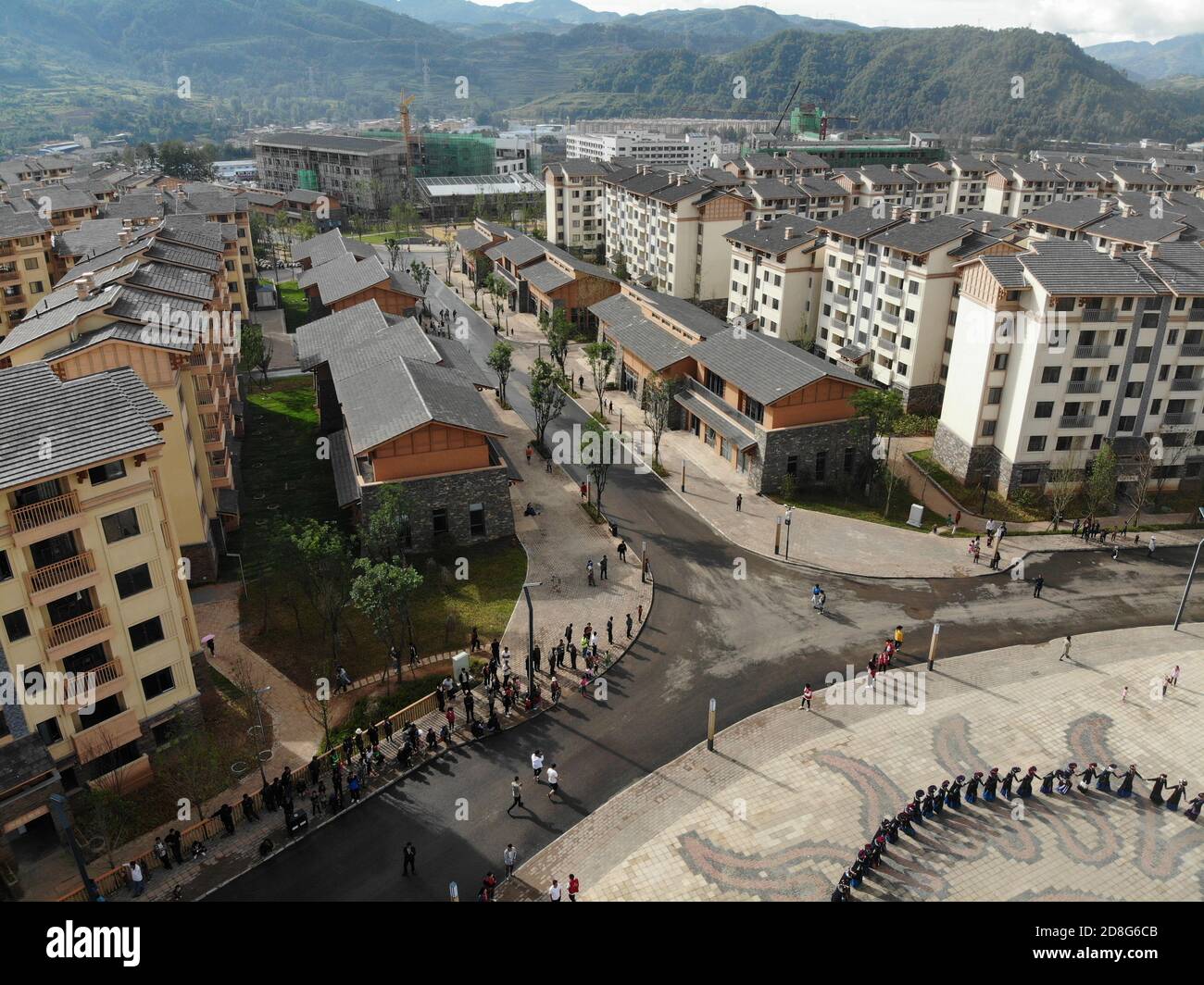 --File--Aerial view of the poverty alleviation relocation sites, Muendi ...
