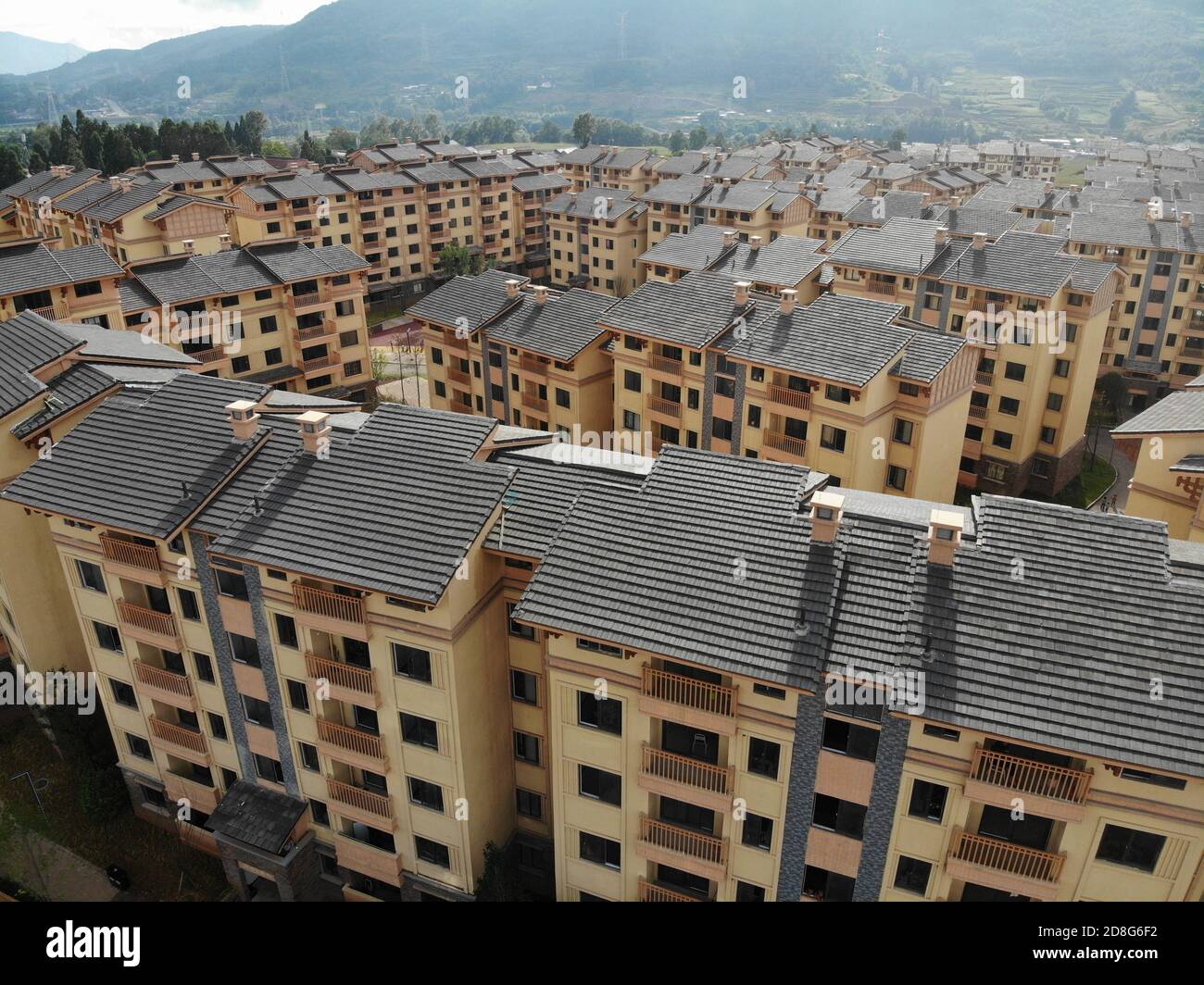 --File--Aerial view of the poverty alleviation relocation sites, Muendi ...