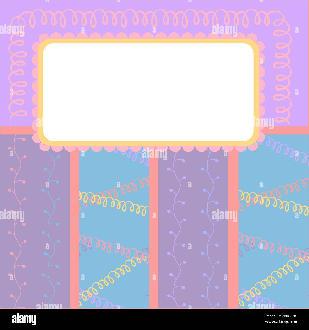 Design template for cute invitation card. Template for scrapbooking ...