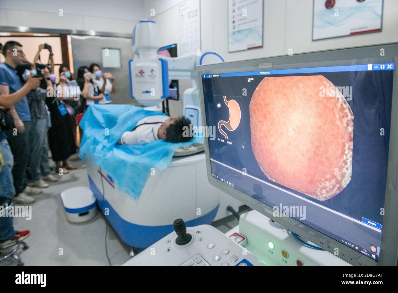 A new capsule gastroscope robot was shown in a 5G smart clinc in ...
