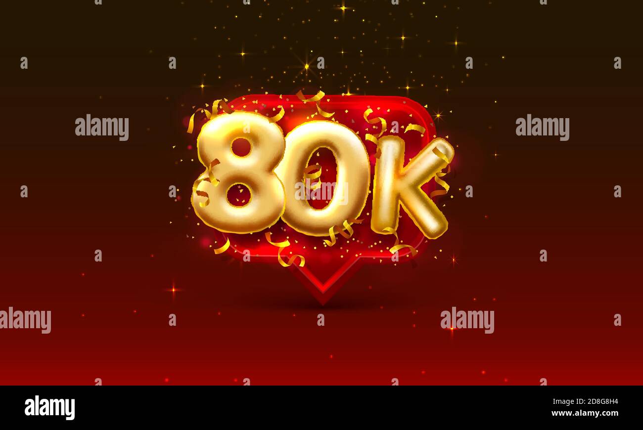 Thank you followers peoples, 80k online social group, happy banner ...