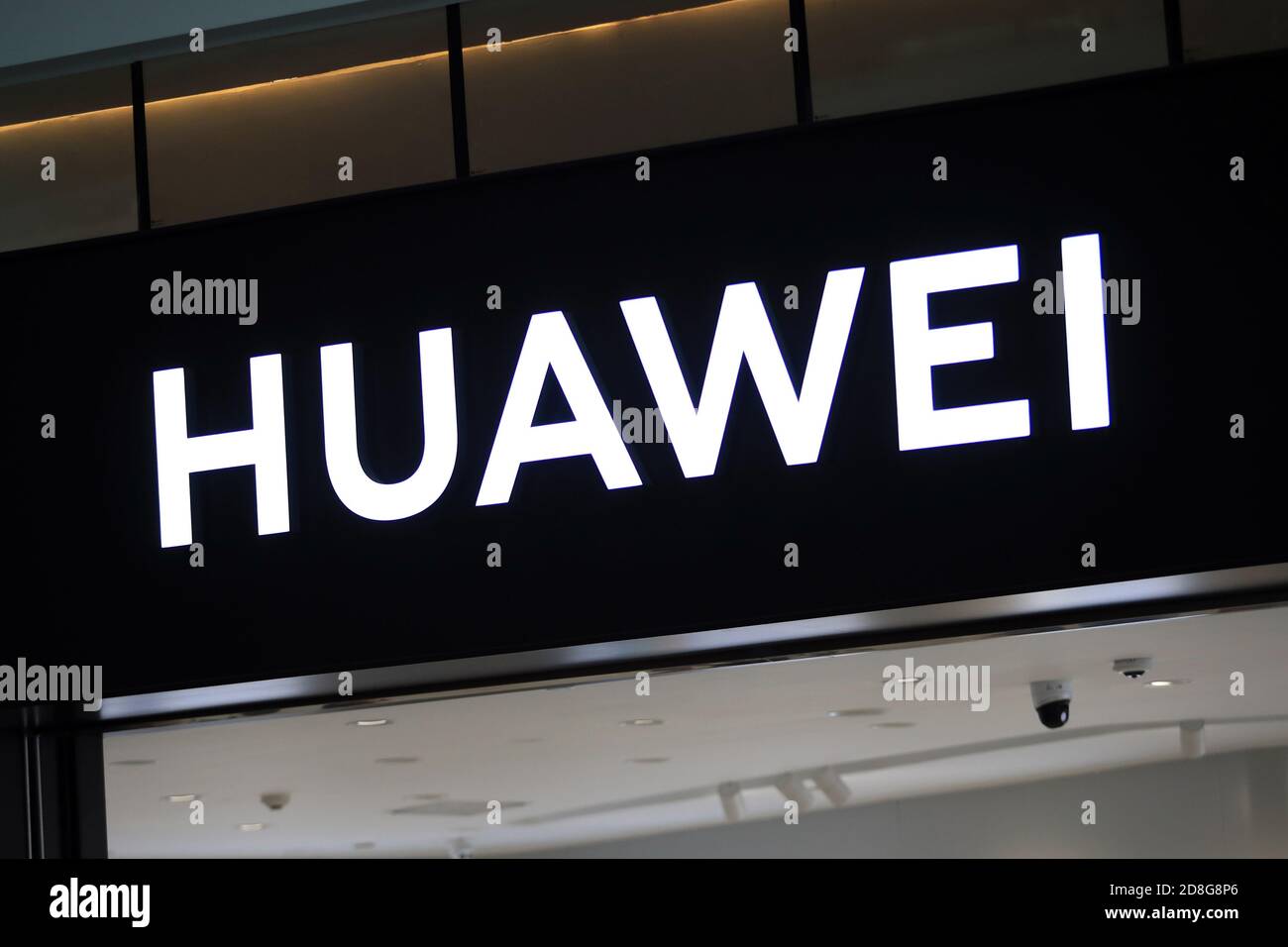In this unlocated photo, the logo of Huawei, a Chinese multinational ...