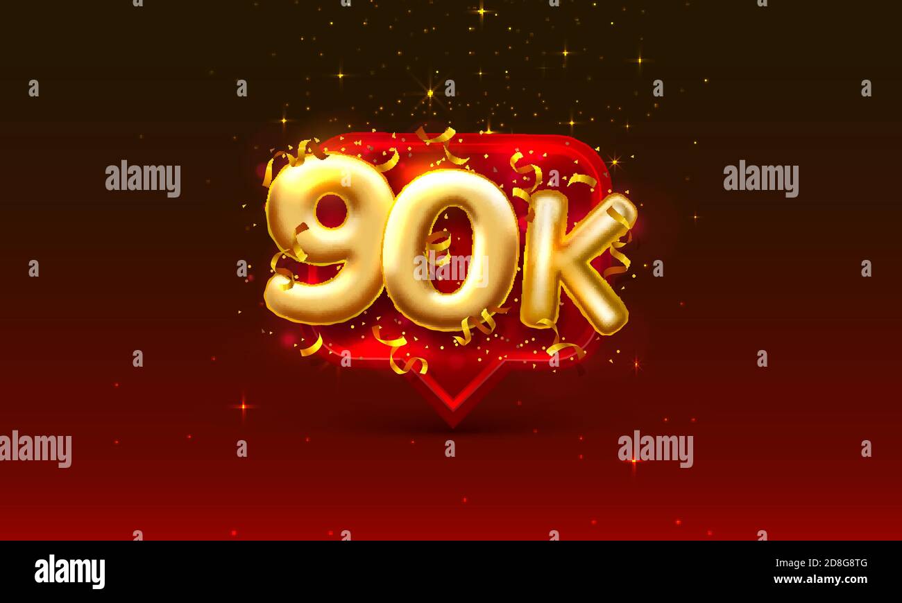 Thank you followers peoples, 90k online social group, happy banner ...