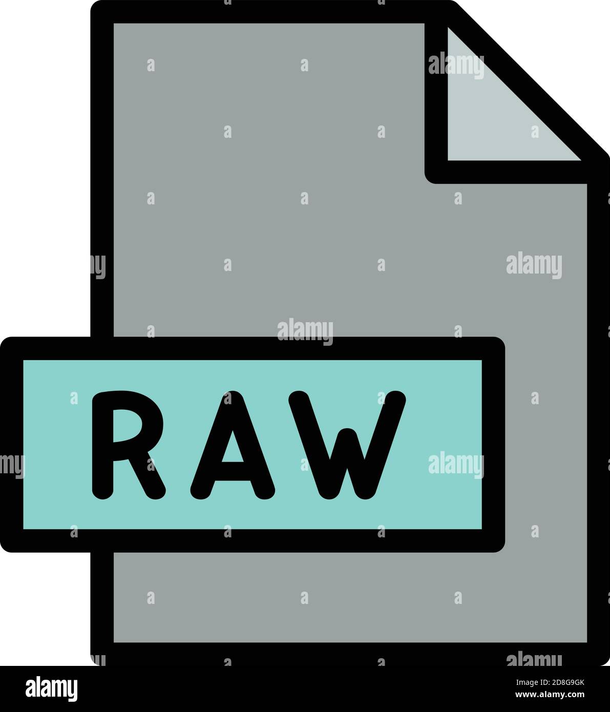 Raw file icon. Outline raw file vector icon for web design isolated on ...
