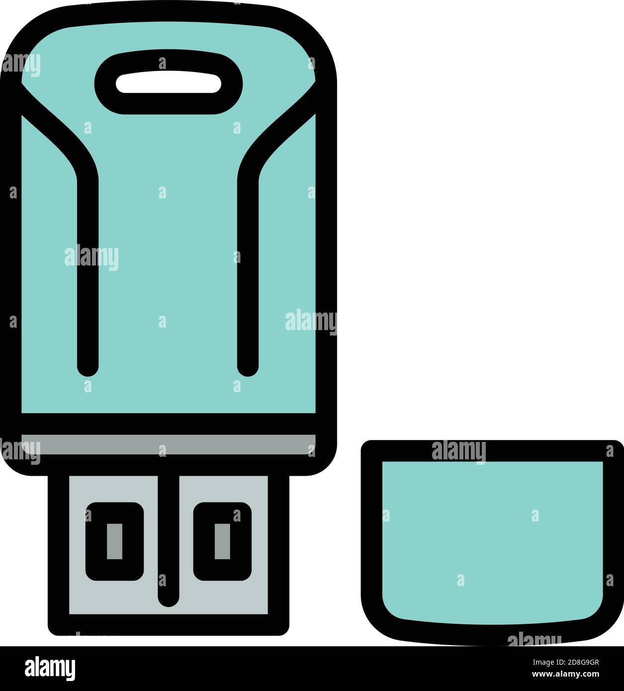 Photo usb flash card icon. Outline photo usb flash card vector icon for ...