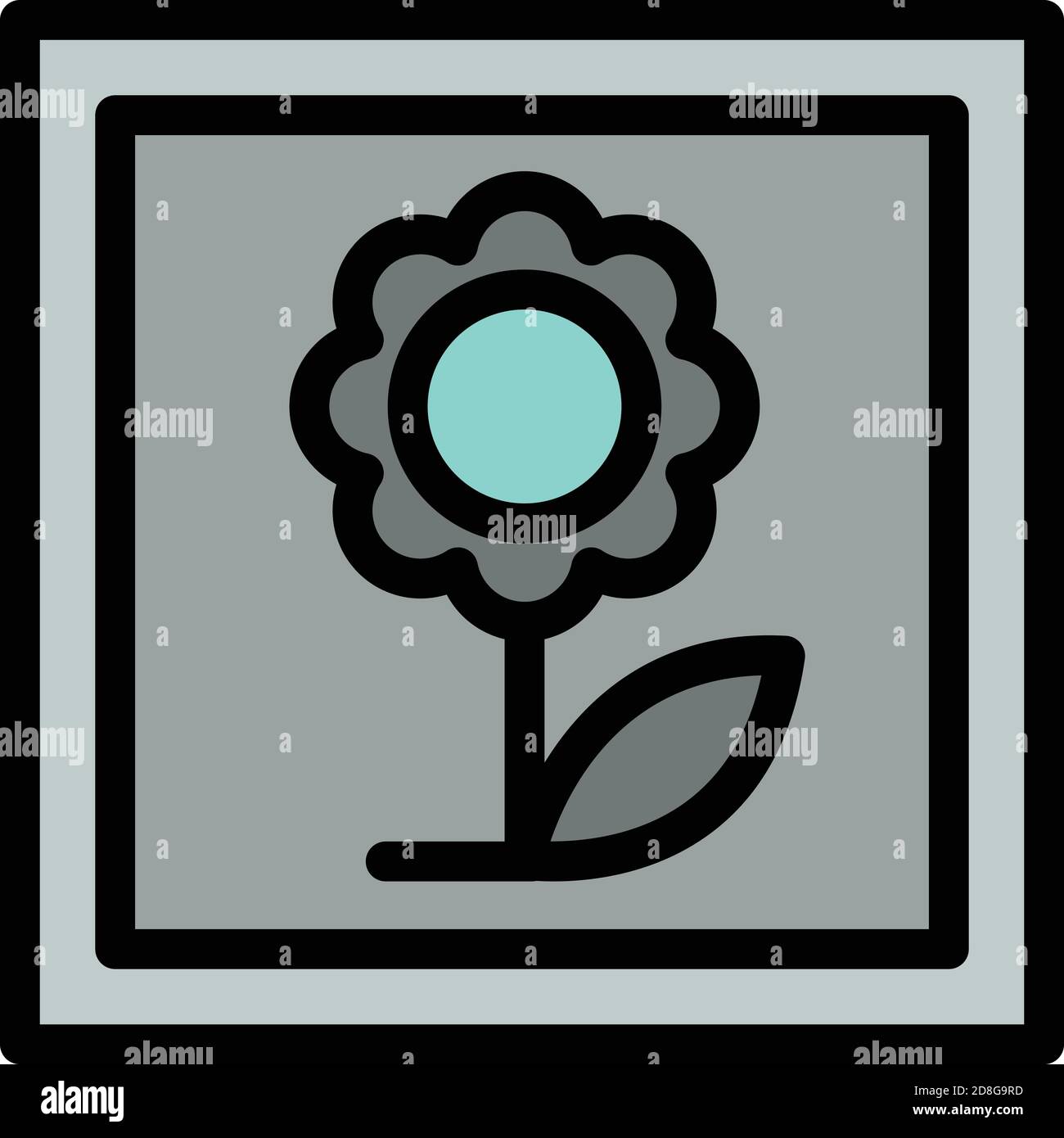 Flower photo camera icon. Outline flower photo camera vector icon for ...