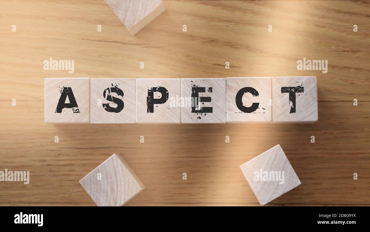 Aspect Word Written In Wooden Cubes Stock Photo - Alamy
