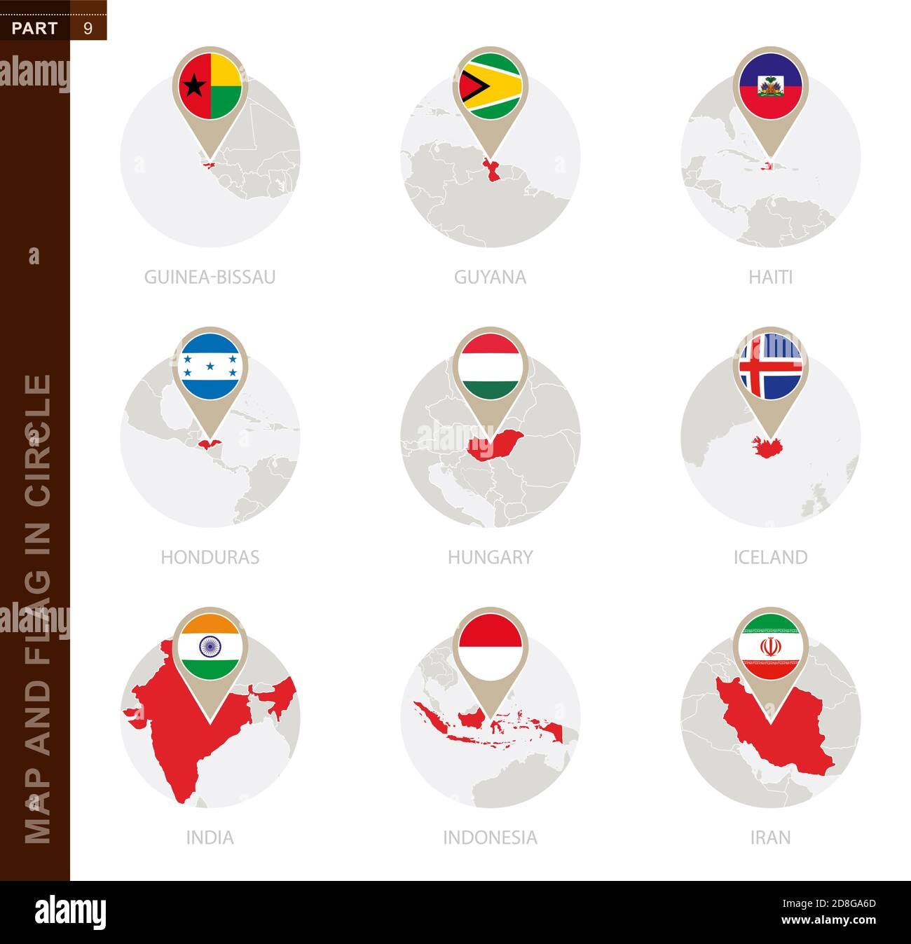 Guyana flag and map in a vector hi-res stock photography and images - Alamy