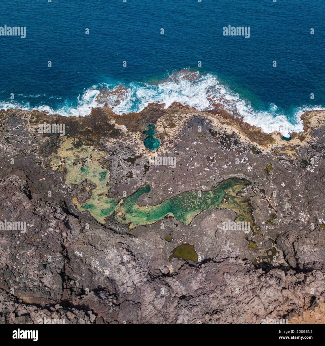 Aerial view of Los Charcones a hidden Lanzarote gem. A stunning natural ...
