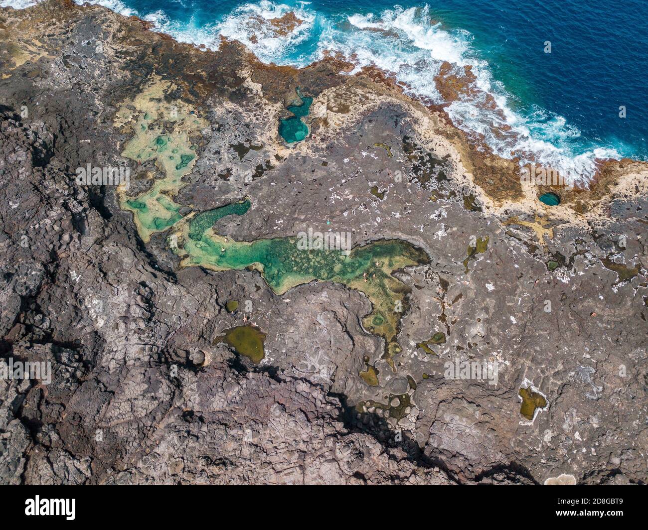 Aerial view of Los Charcones a hidden Lanzarote gem. A stunning natural ...