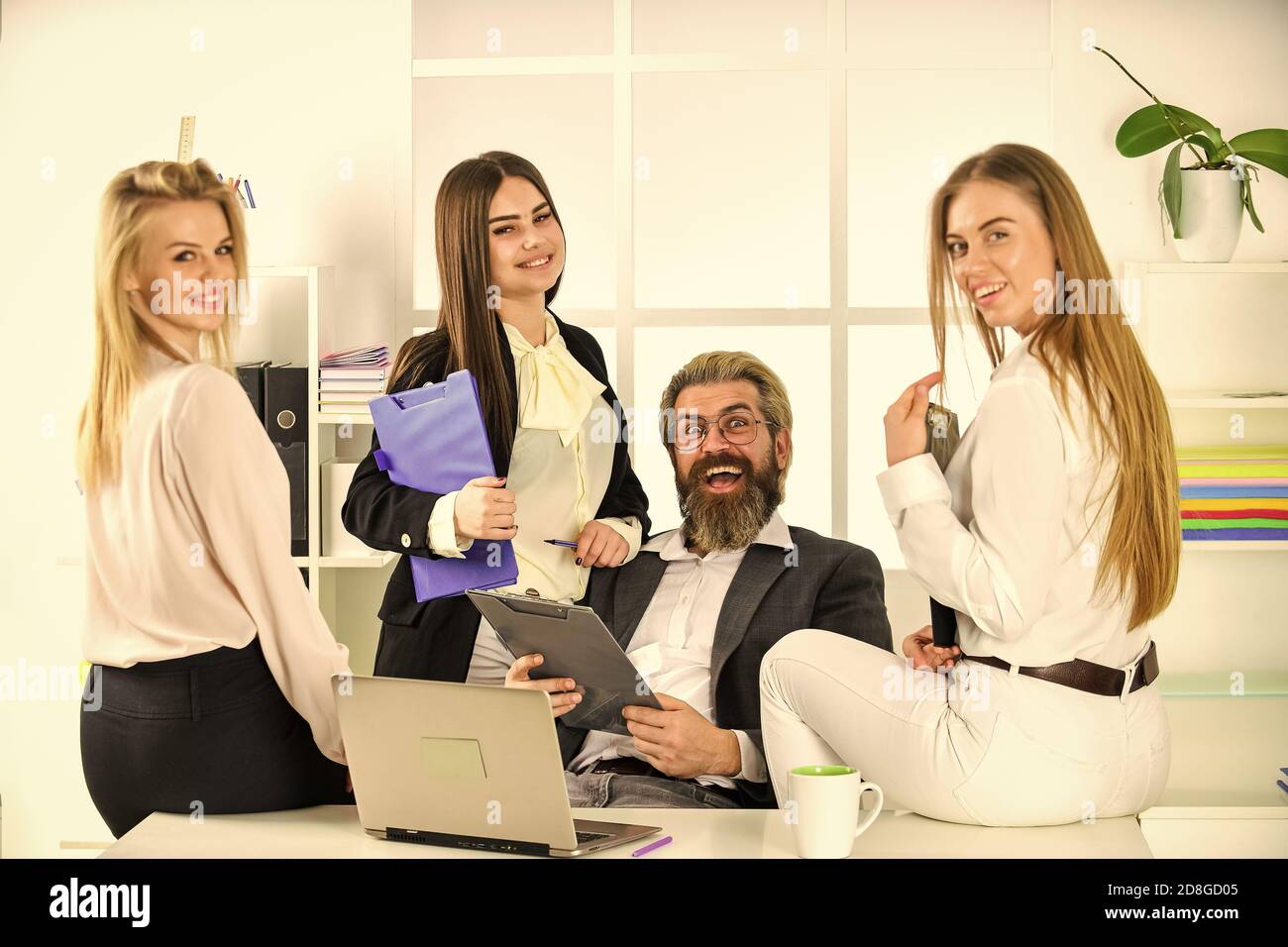 Flirting and seduction. Secretary and manager. Office affair. Flirting ...