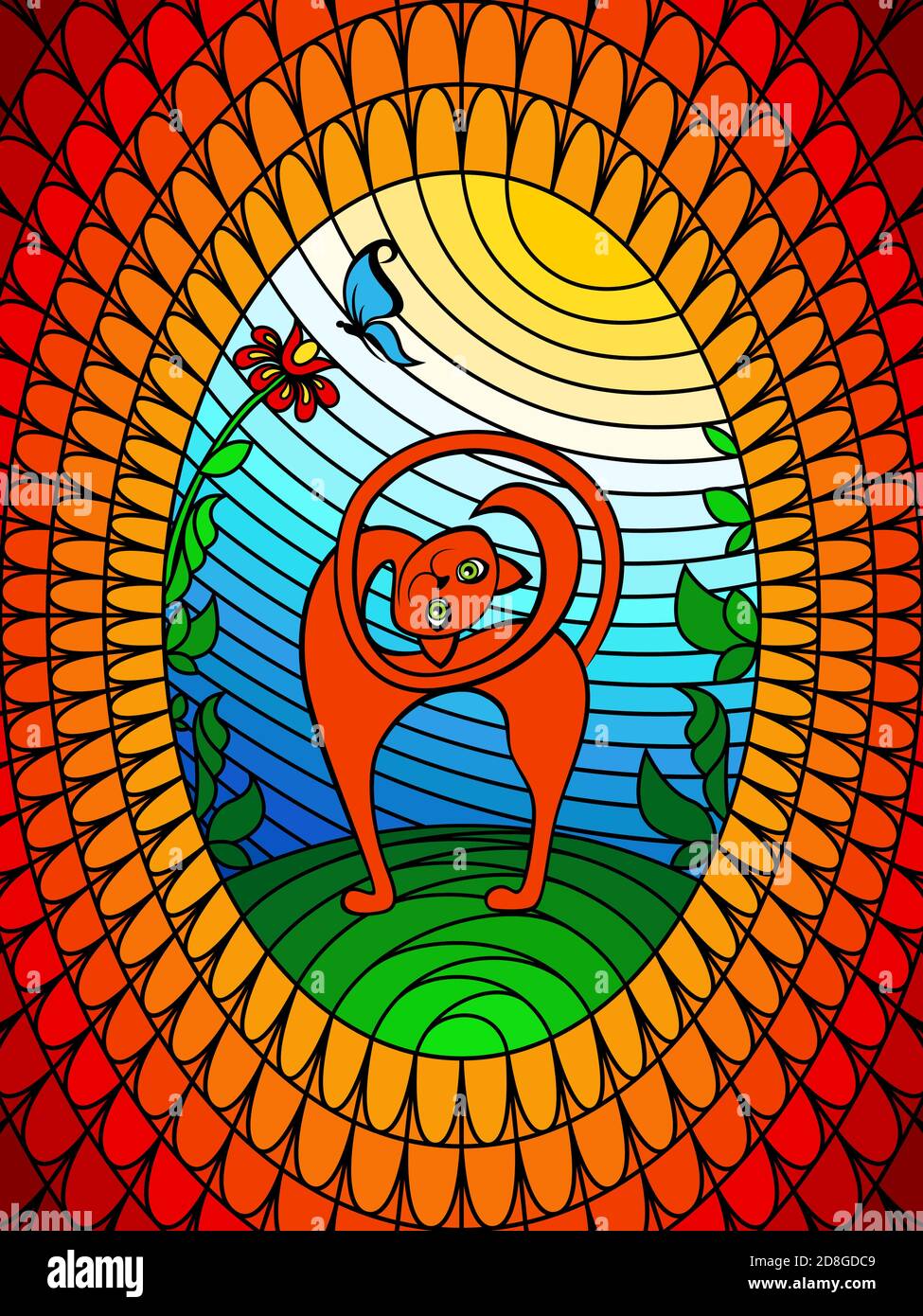 Funny kitty standing on Stock Vector Images - Alamy