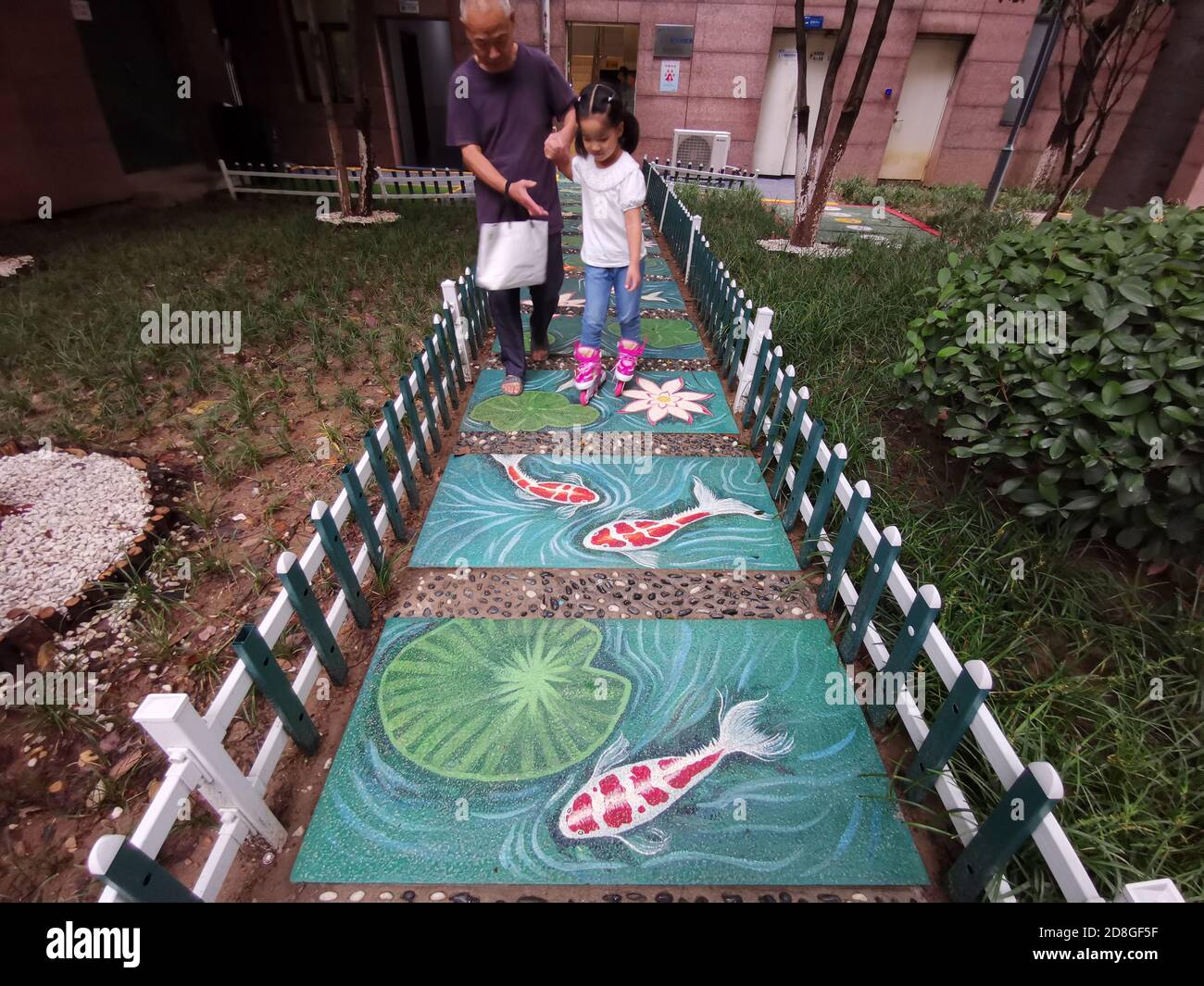 Decorated public facilities with colorful paintings in the community is ...