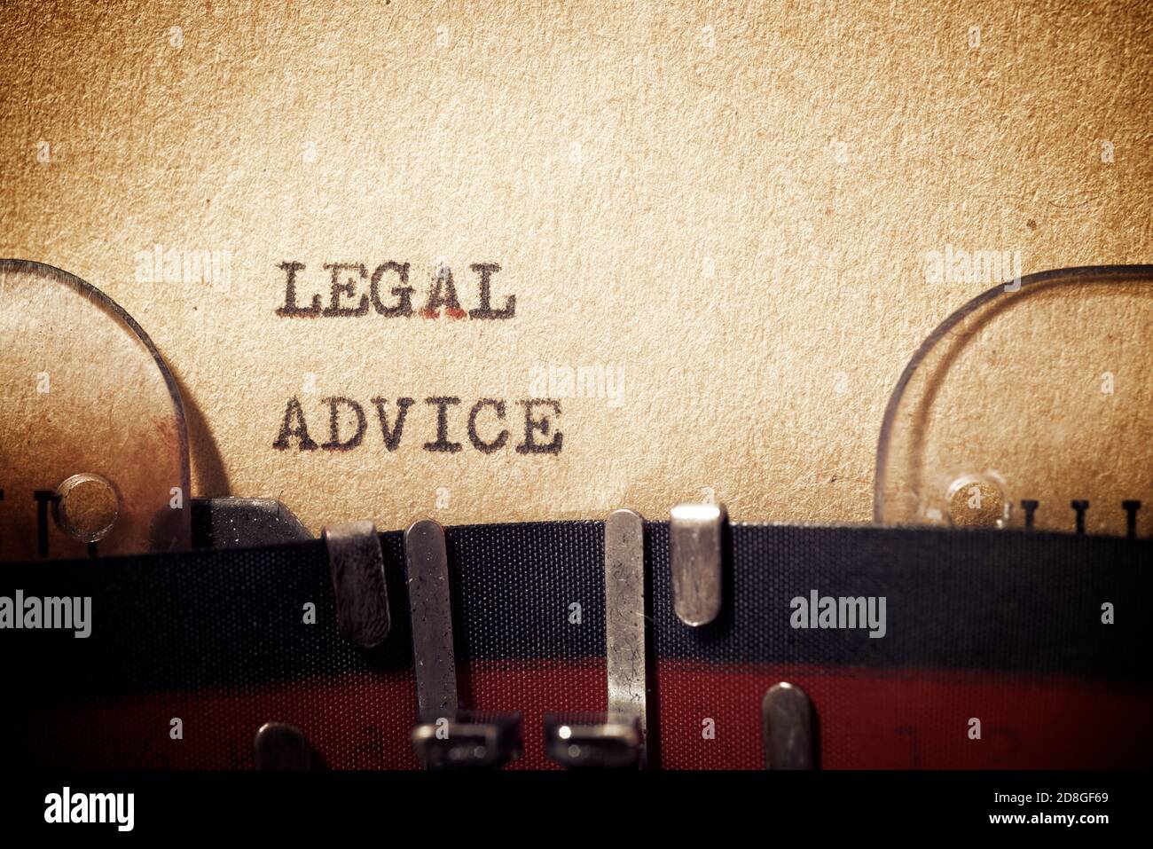 Legal advice phrase written with a typewriter Stock Photo - Alamy