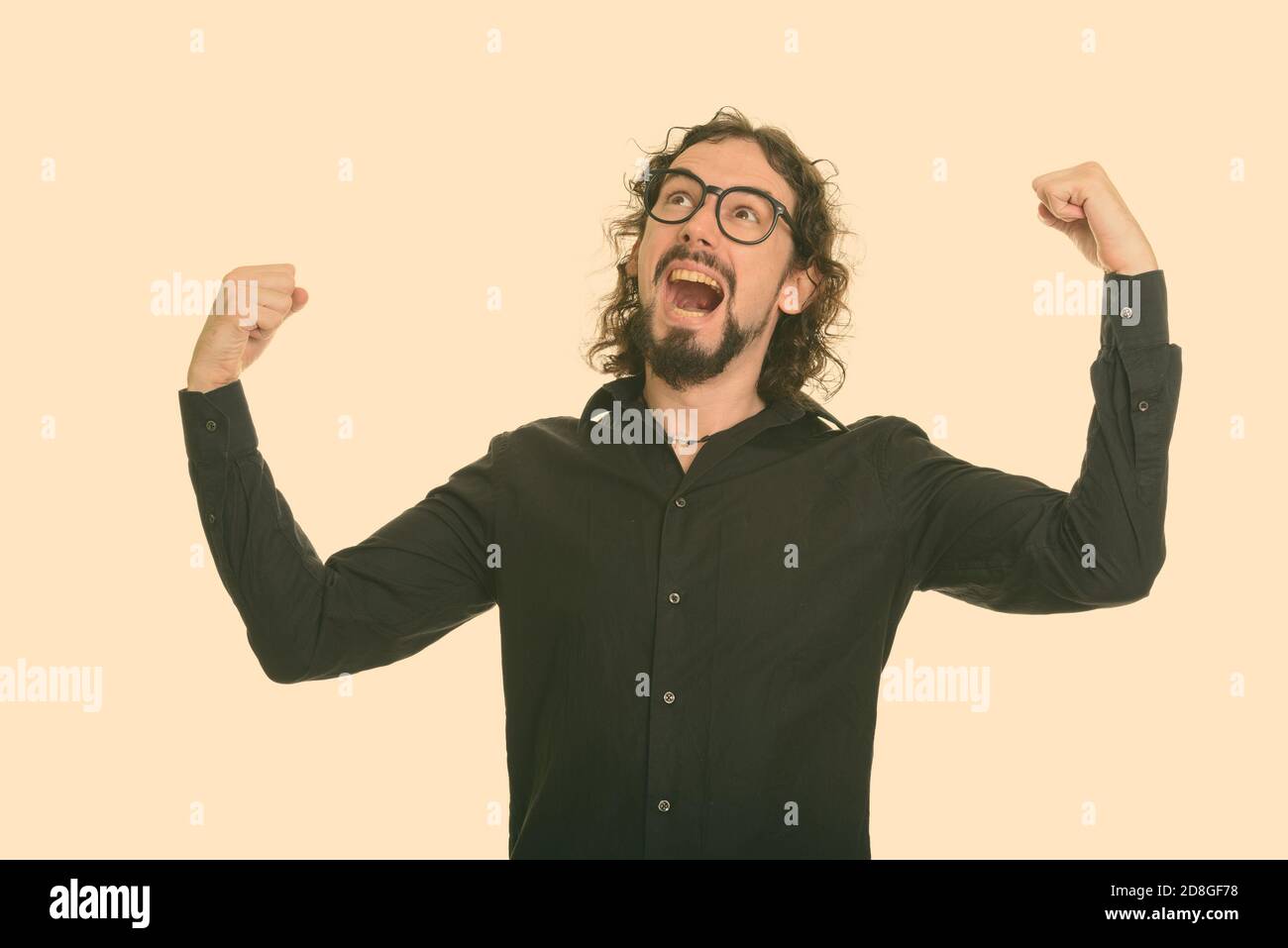 Happy handsome Caucasian man looking excited Stock Photo - Alamy